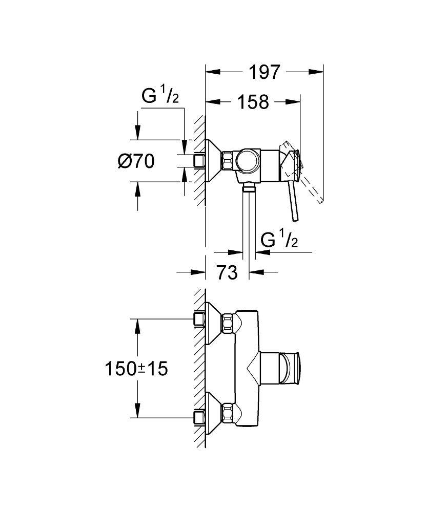 ᐉ Смеситель для душа Grohe BauClassic 32867000 купить по цене 5 130 грн ...