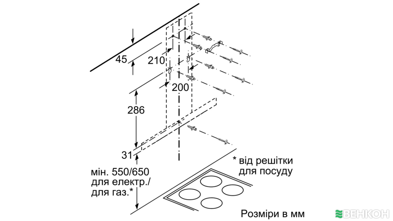 ᐉ Кухонная вытяжка Bosch DWB96DM50 купить по цене 18 199 грн. в Киеве и ...