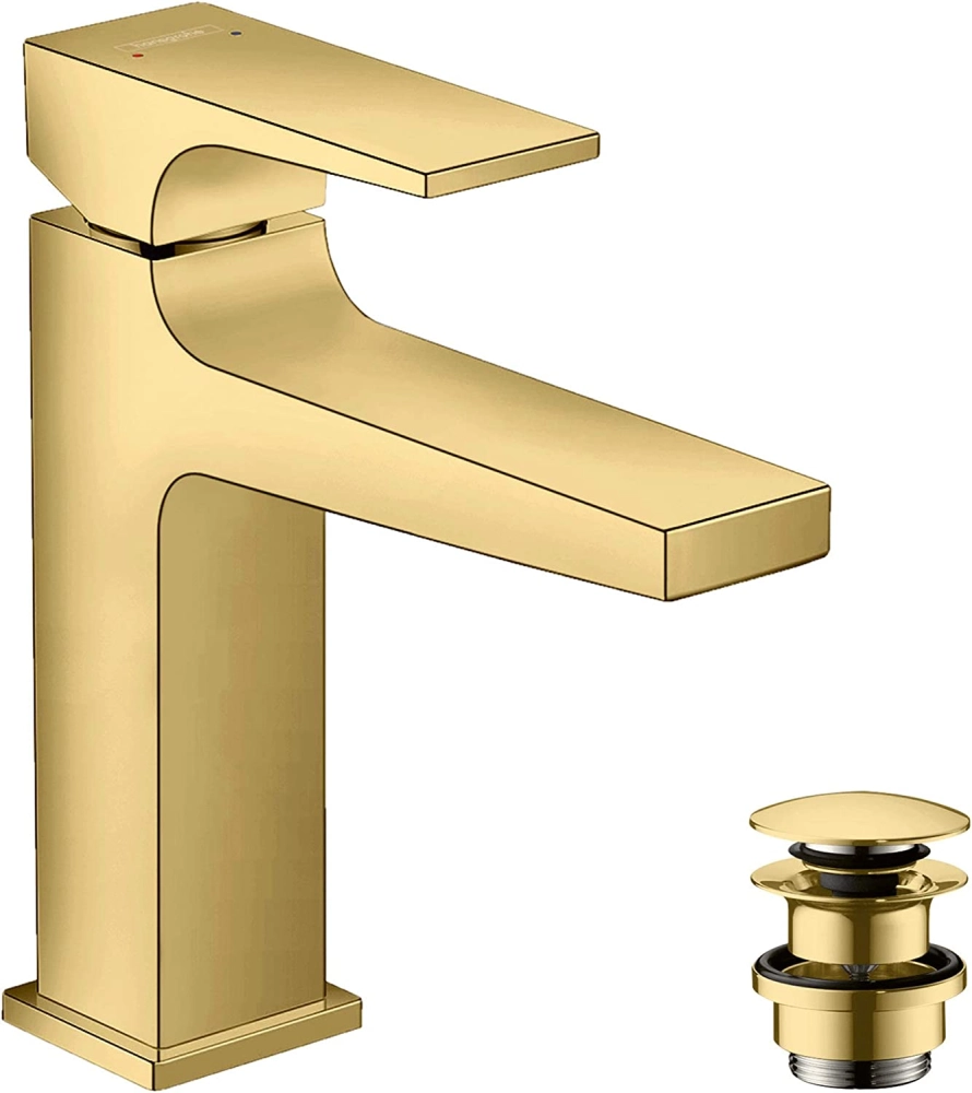 ᐉ Змішувач для умивальника Hansgrohe Metropol з зливним клапаном Push ...