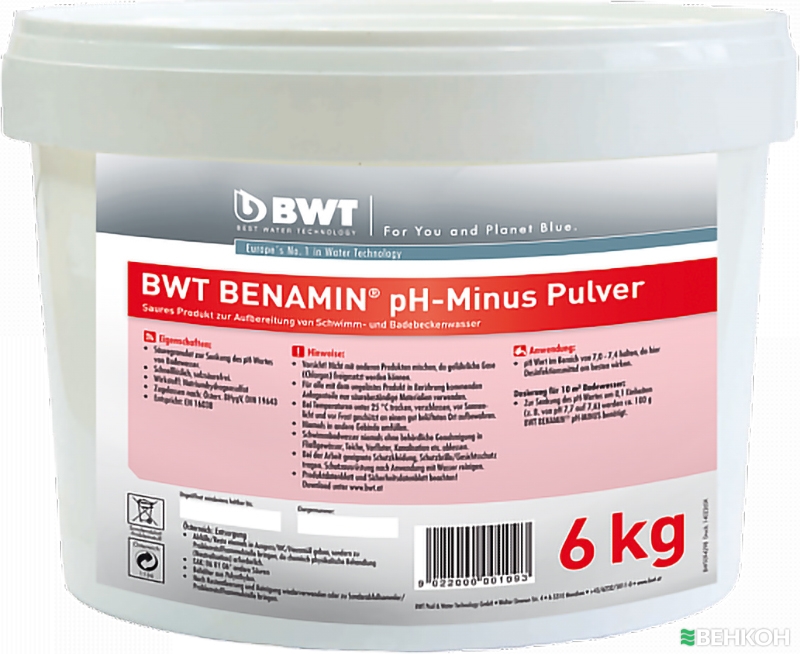 ≋ Засіб для зниження рН BWT Benamin pH-Minus Pulver 6 кг (94298) купити ...