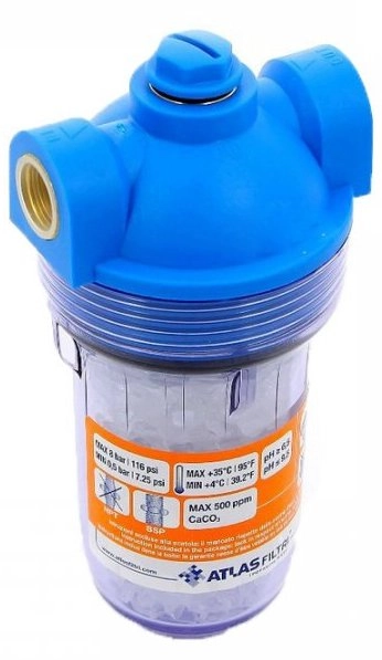 ᐉ Магістральний фільтр Atlas Filtri DOSAFOS MIGNON PLUS Ø1/2″ SL 2P MFO 8 bar 35°C (RA403P414 ...