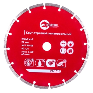 ≋ Intertool CT-3008 купити по ціні 130 грн. в Києві. Диск відрізний алмазний по плитці Intertool ...