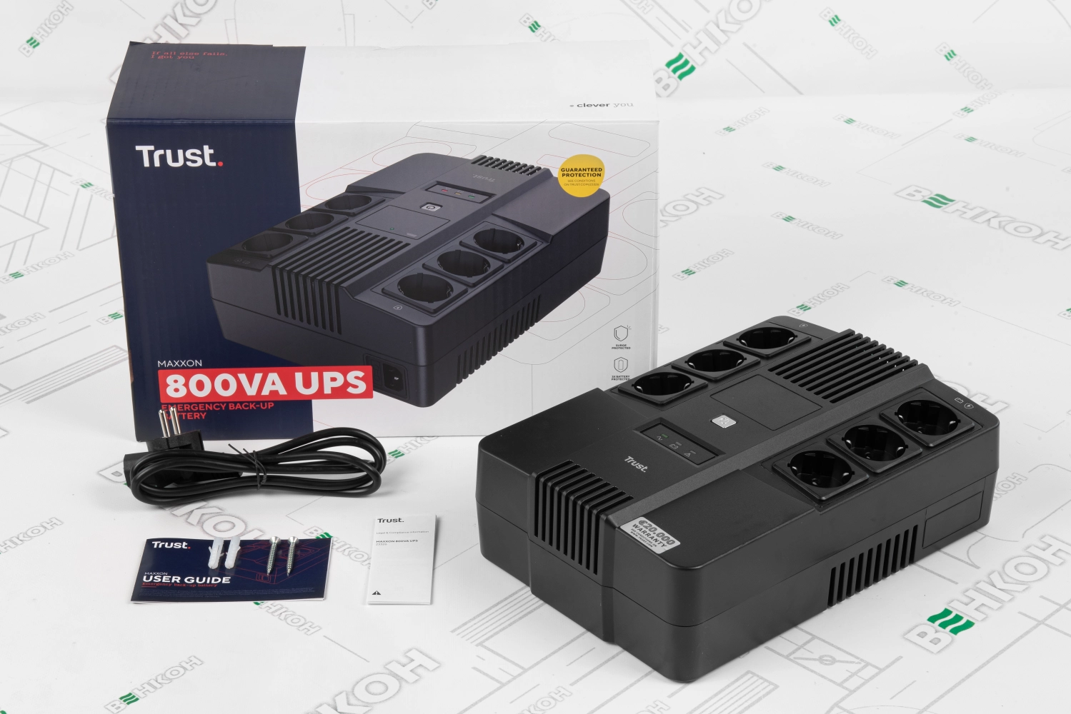 ᐉ Джерело безперебійного живлення Trust Maxxon 800VA UPS купити по ціні ...