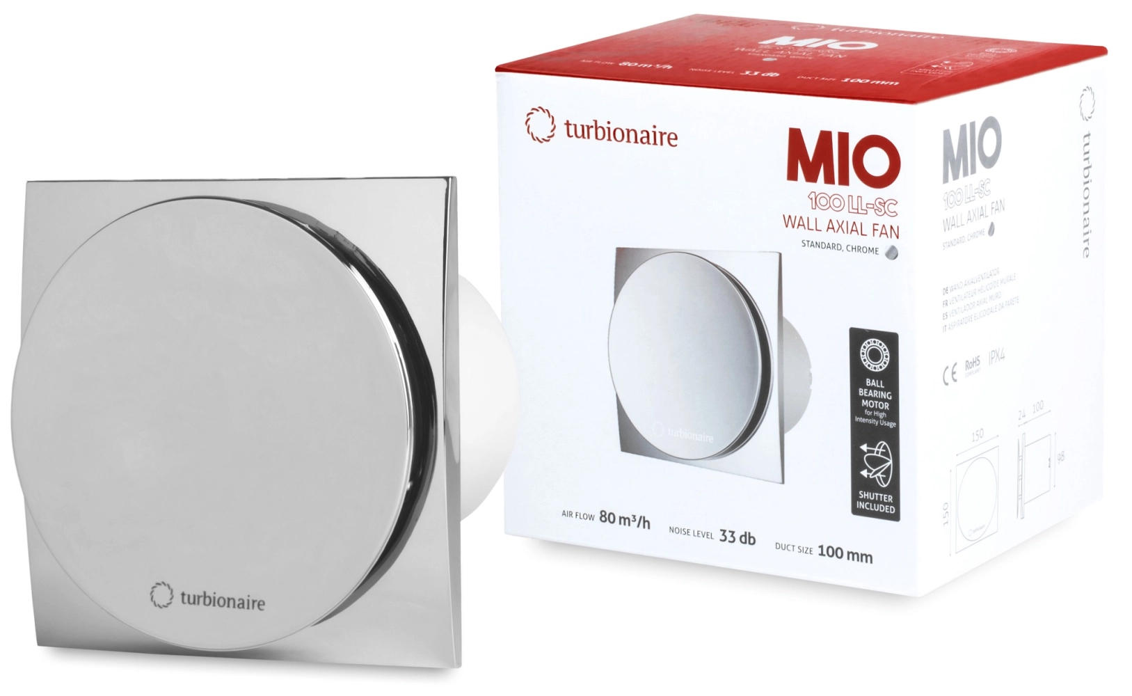 ᐉ Вытяжной вентилятор Turbionaire Mio 100 LL-SC купить по цене 4 320 грн. в Киеве и Львове, Украина
