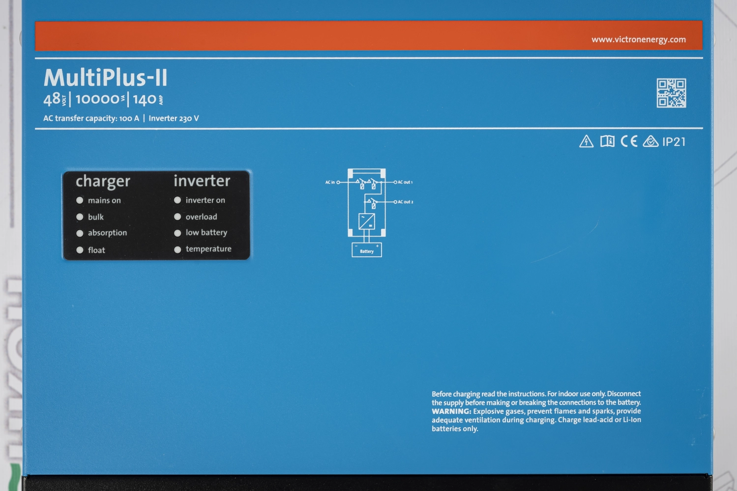 ᐉ Інвертор гібридний Victron Energy MultiPlus-II 48/10000/140-100/100 купити по ціні 120 766 грн ...