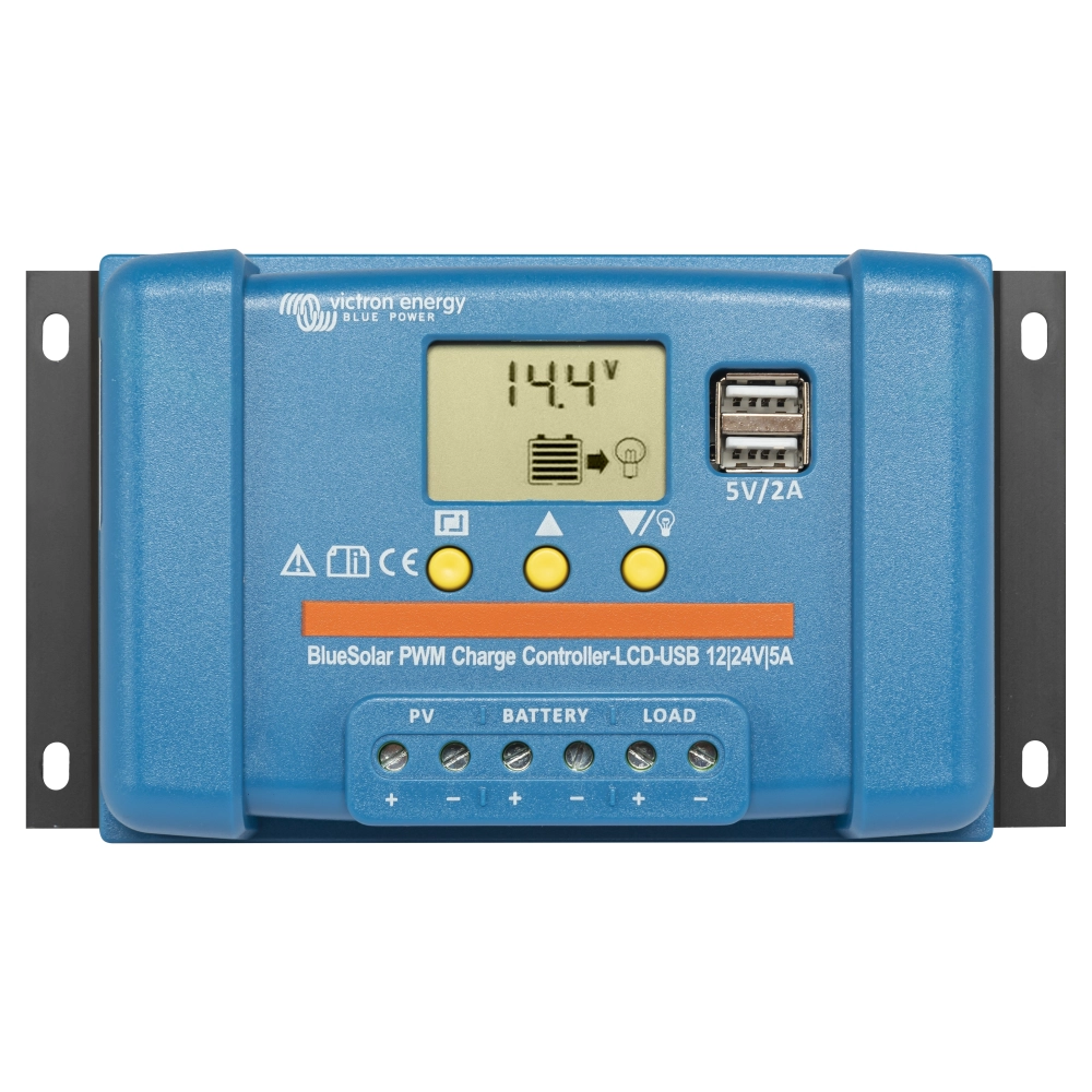 ᐉ Контролер заряду Victron Energy BlueSolar PWM-LCD&USB 12/24V-5A (5А, 12/24 В) купити по ціні 2 ...