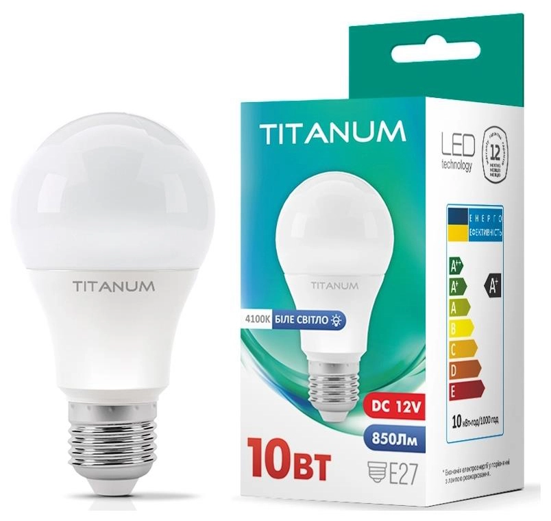 ᐉ Світлодіодна лампа Titanum LED A60 12V 10W E27 4100K (TLA6010274-12V ...