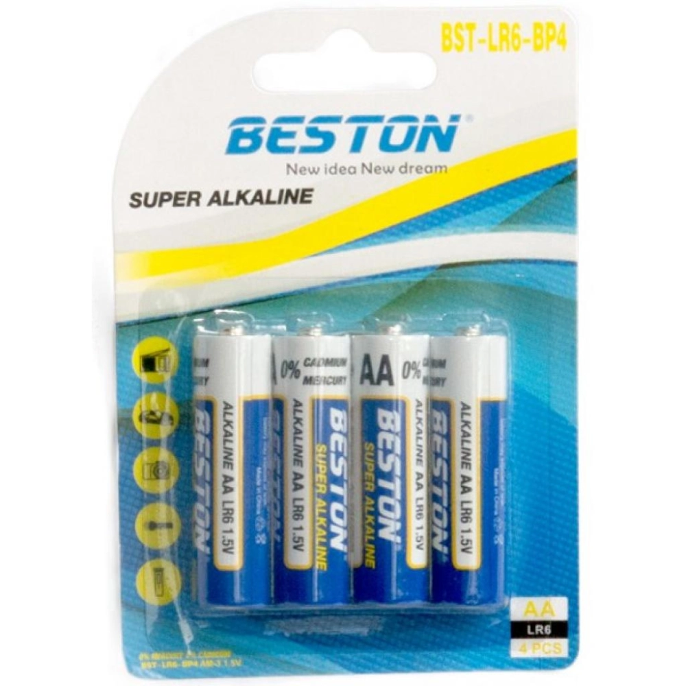 ᐉ Батарейка Beston AA 1.5V Alkaline * 4 (AAB1831) купить по цене по ...