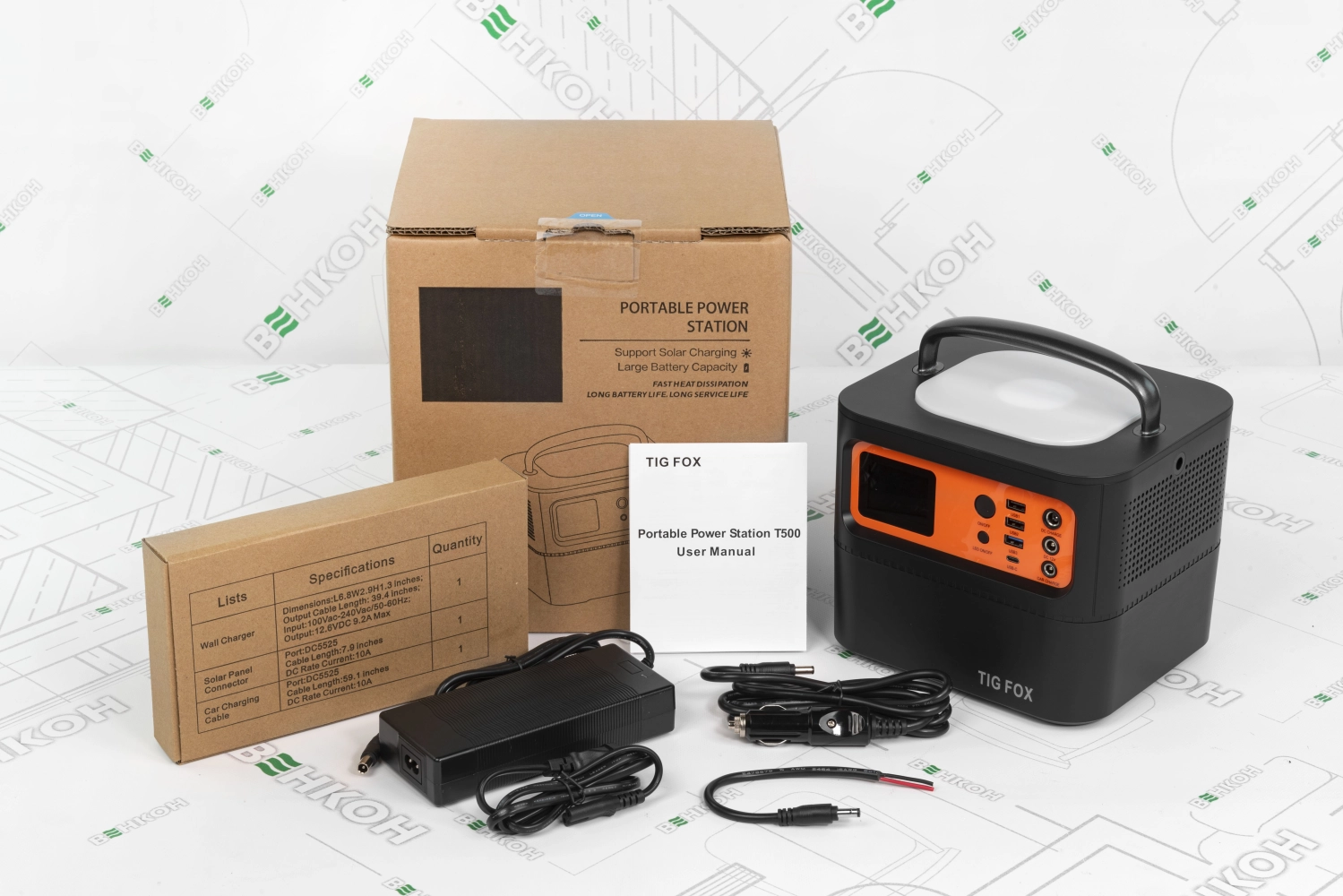 ᐉ Портативна зарядна станція Tig Fox T500 540Wh купити по ціні 10 780 ...