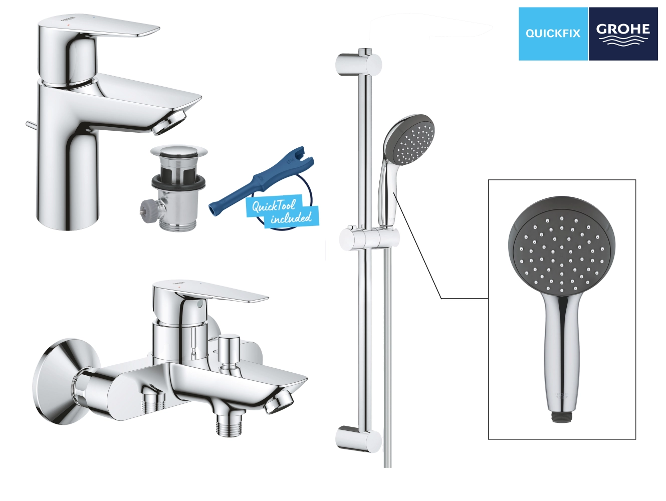 ᐉ Набір змішувачів Grohe QuickFix Start Edge UA202501SQ купити по ціні ...
