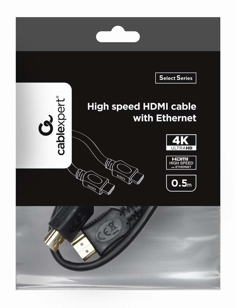 ᐉ Кабель мультимедийный Cablexpert HDMI to HDMI 0.5m V.1.4 (CC-HDMI4L-0.5M) купить по цене 144 ...