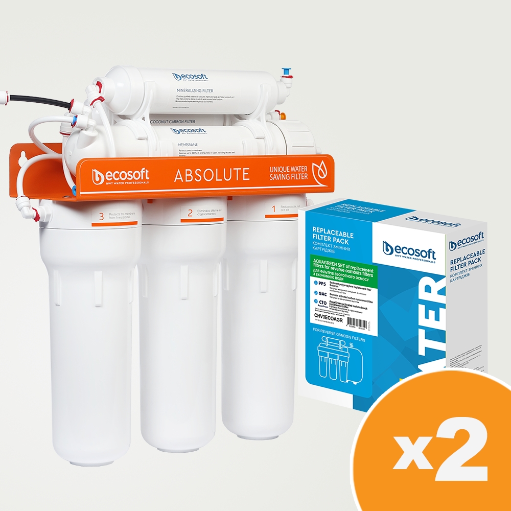 ≋ Річний запас картриджів Ecosoft Absolute для фільтра зворотного осмосу з мінералізатором