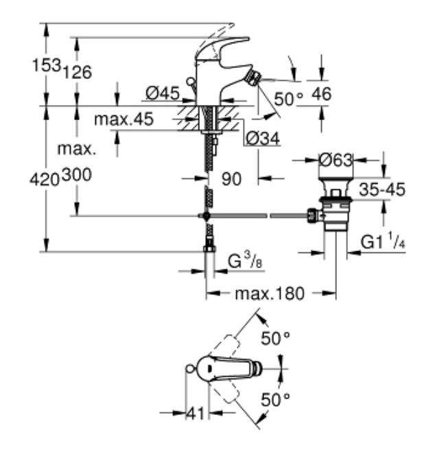 ᐉ Смеситель для биде Grohe Start Curve 23766000 купить по цене 3 335 ...