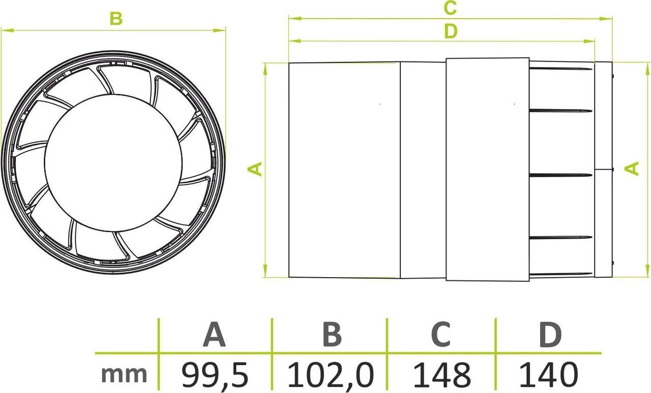 ᐉ Канальний вентилятор AirRoxy aRc2 100 S (01-074) купити по ціні 949 ...