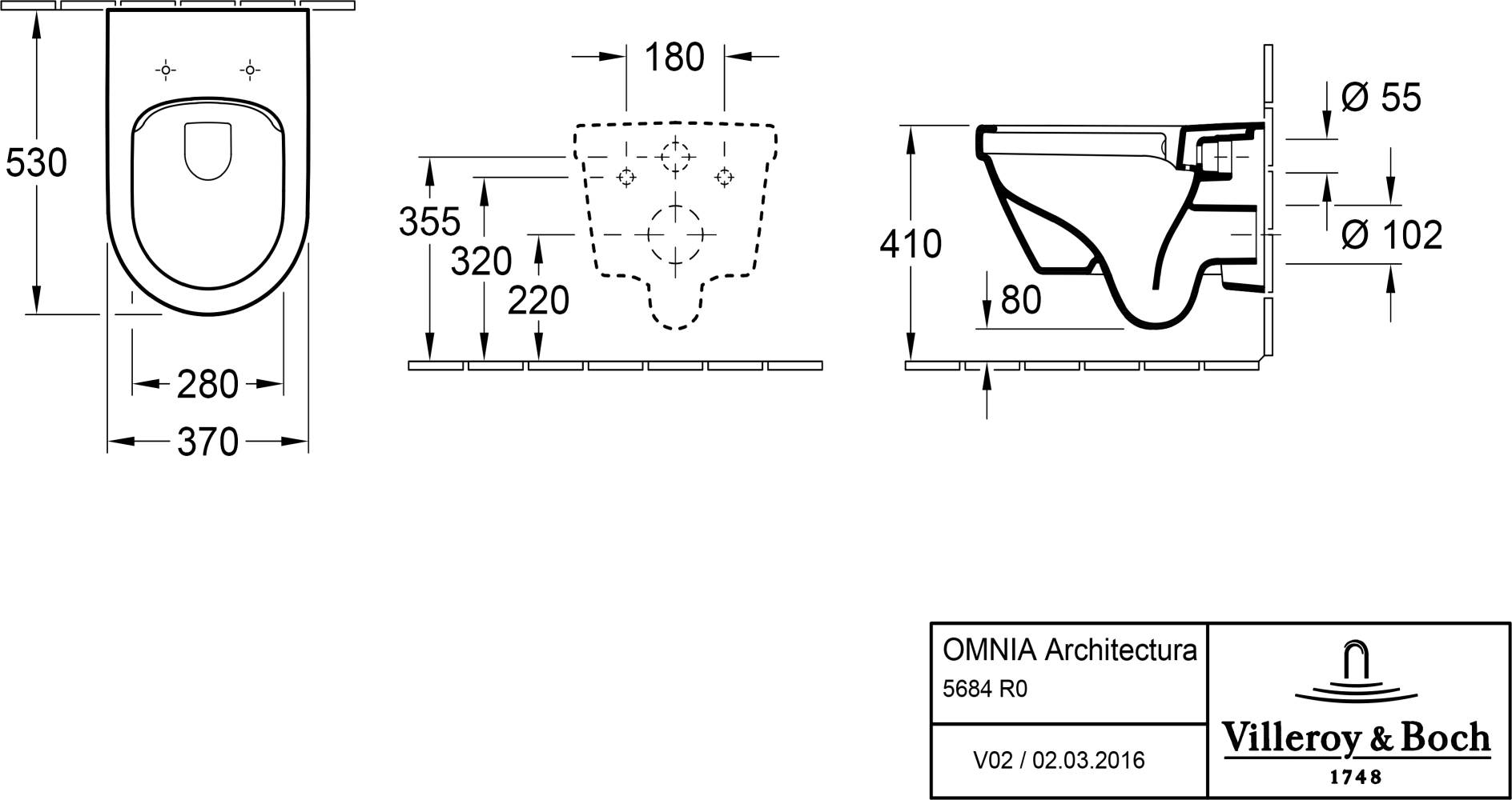ᐉ Унітаз підвісний Villeroy&Boch Architectura 5684R001 купити по ціні ...