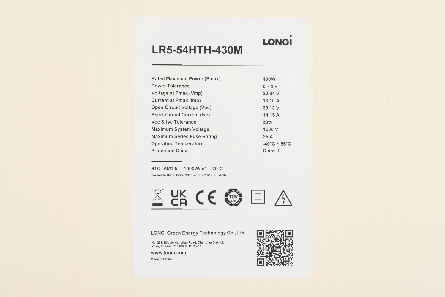 ᐉ Солнечная панель Longi Solar LR5-54HTH-430M купить по цене 3 514 грн. в Киеве и Львове, Украина