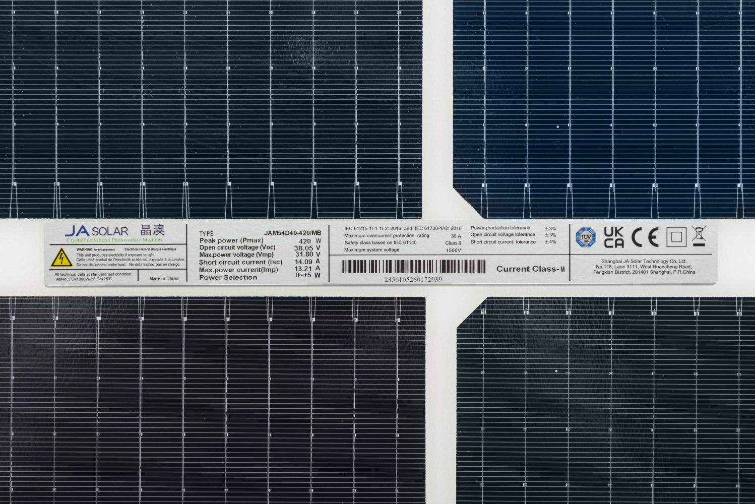 ᐉ Сонячна панель JA Solar JAM54D40-420/MB N-type Bifacial купити по ...