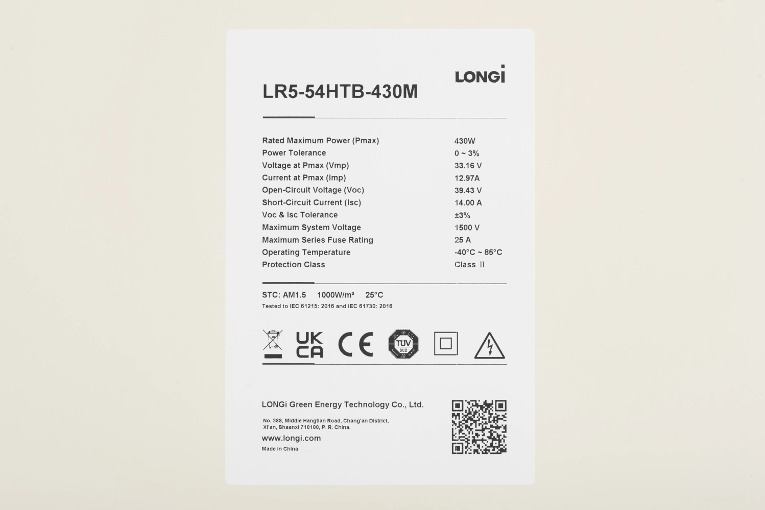 ᐉ Солнечная панель Longi Solar 430W Hi-MO 6m Full Black Mono [LR5-54HTB ...