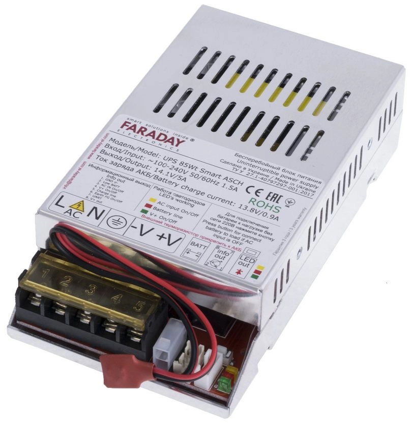 ᐉ Бесперебойный блок питания Faraday Electronics 85W UPS Smart ASCH ALU купить по цене 1 722 грн ...