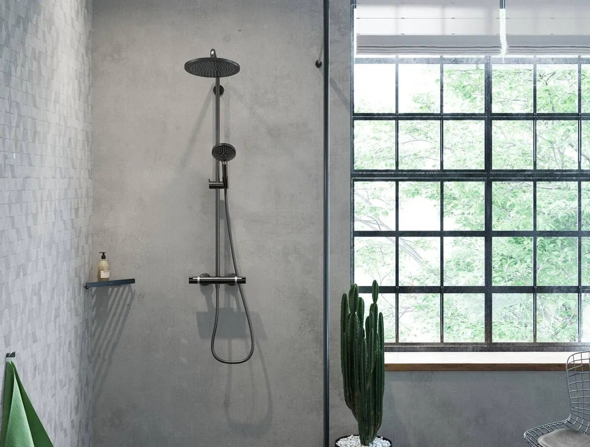 ᐉ Поличка кутова Hansgrohe AddStoris 14.8х14.8x30.5 см Brushed Black ...